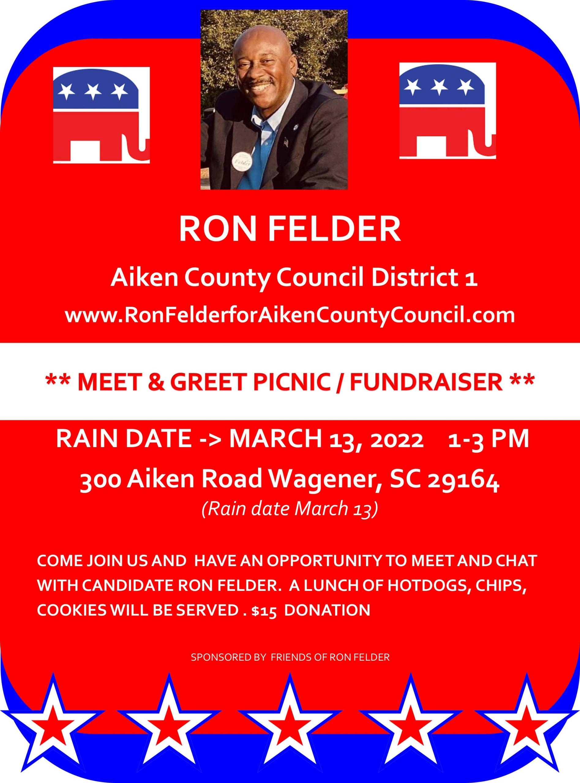 Meet & Greet Picnic/Fundraiser – Ron Felder for Aiken County Council